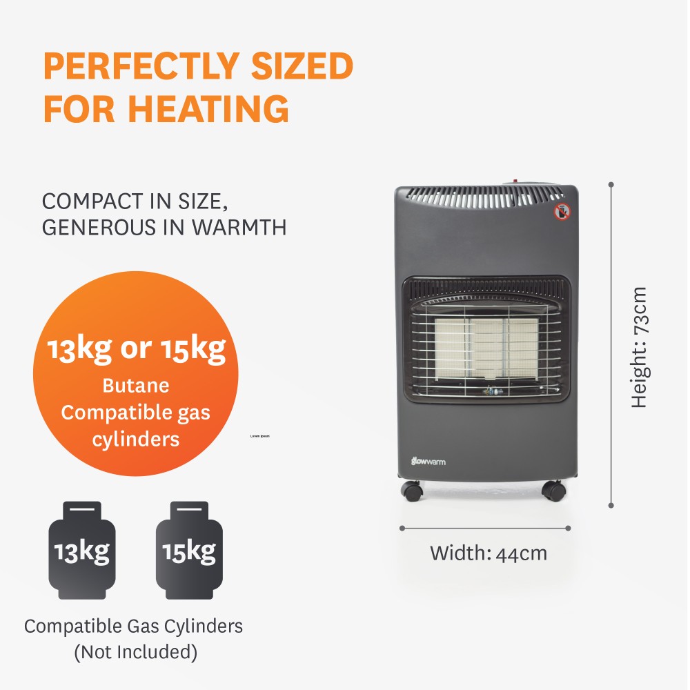 WarmGlow Mobile Gas Heater | Portable Indoor LPG Heater UK